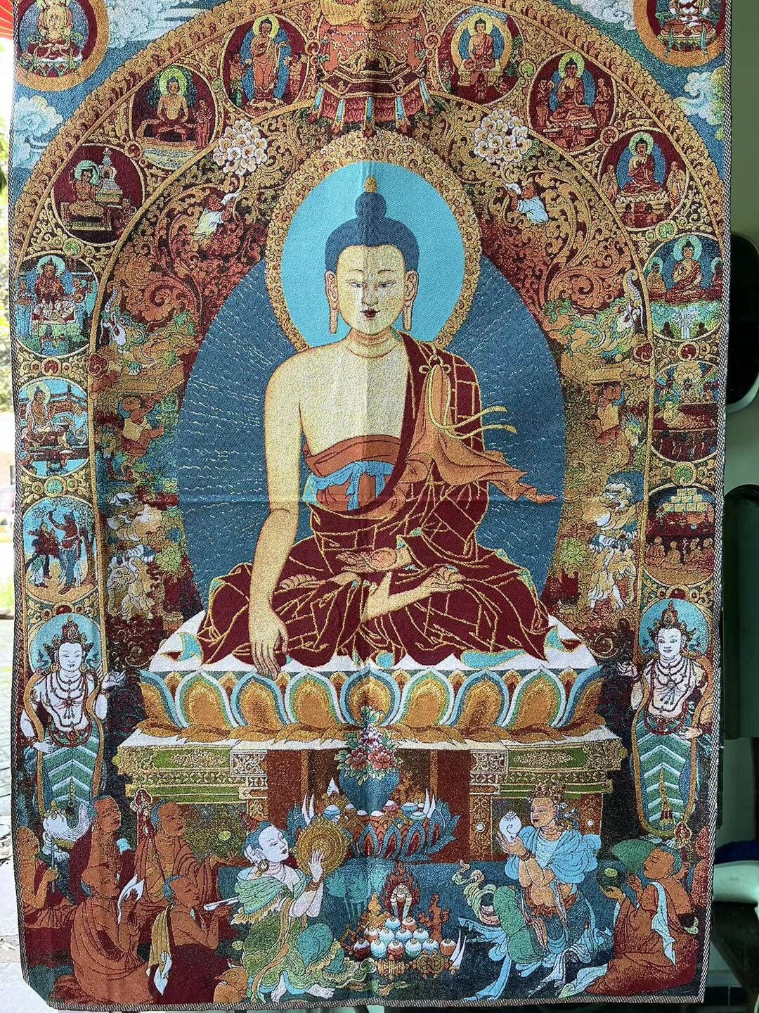 Tibetan Buddhism Cloth Silk Sakyamuni Bodhisattva Thangka Thanka Hand ... Tibetan Buddhism Cloth Silk Sakyamuni Bodhisattva Thangka Thanka Hand ...