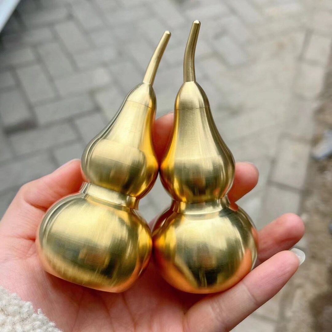 Solid Color Brass Copper Beautiful Gourds,recruit Wealth Auspicious ...
