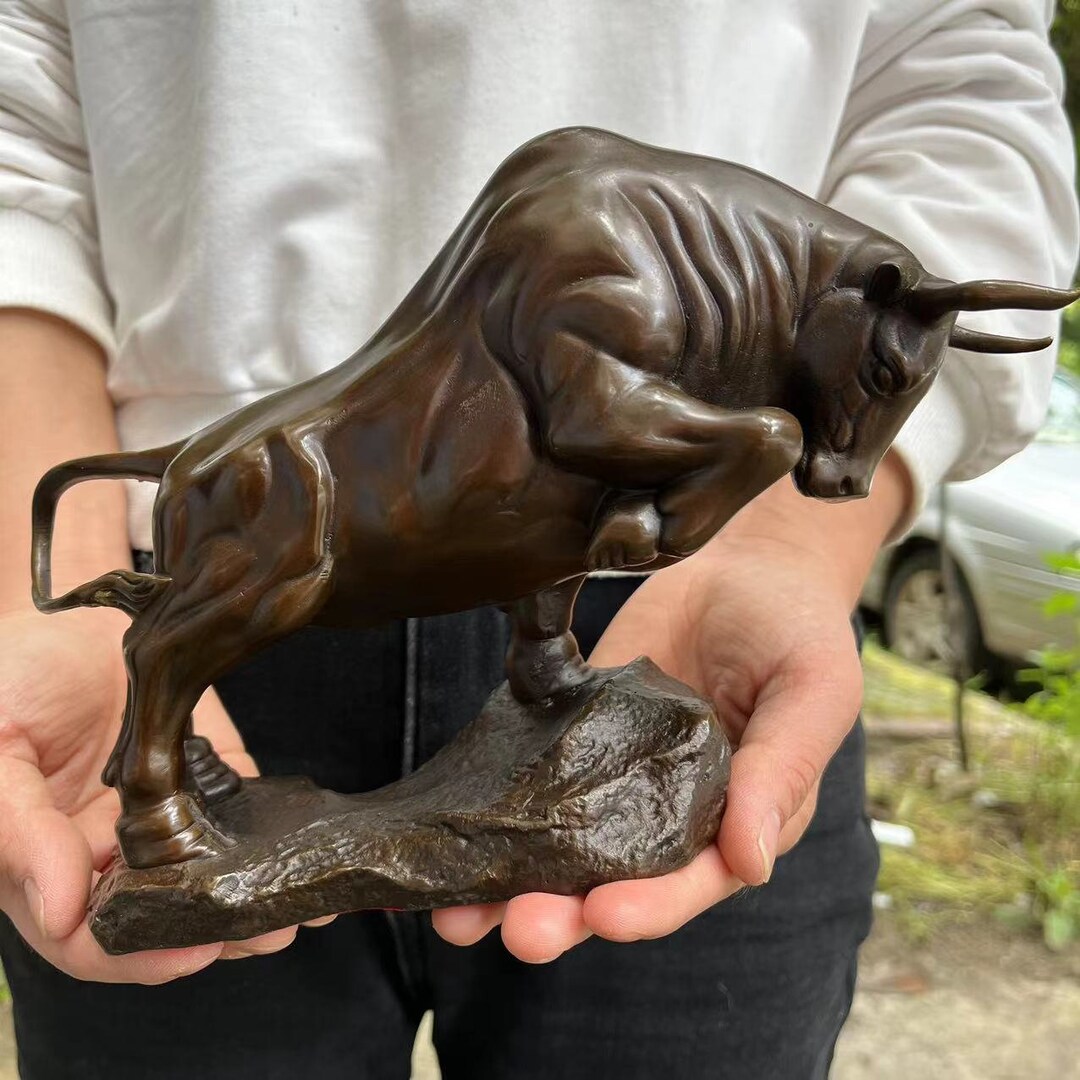 Antique Large Pure Copper Bull Ornament, Copper Bull Solid Copper ...