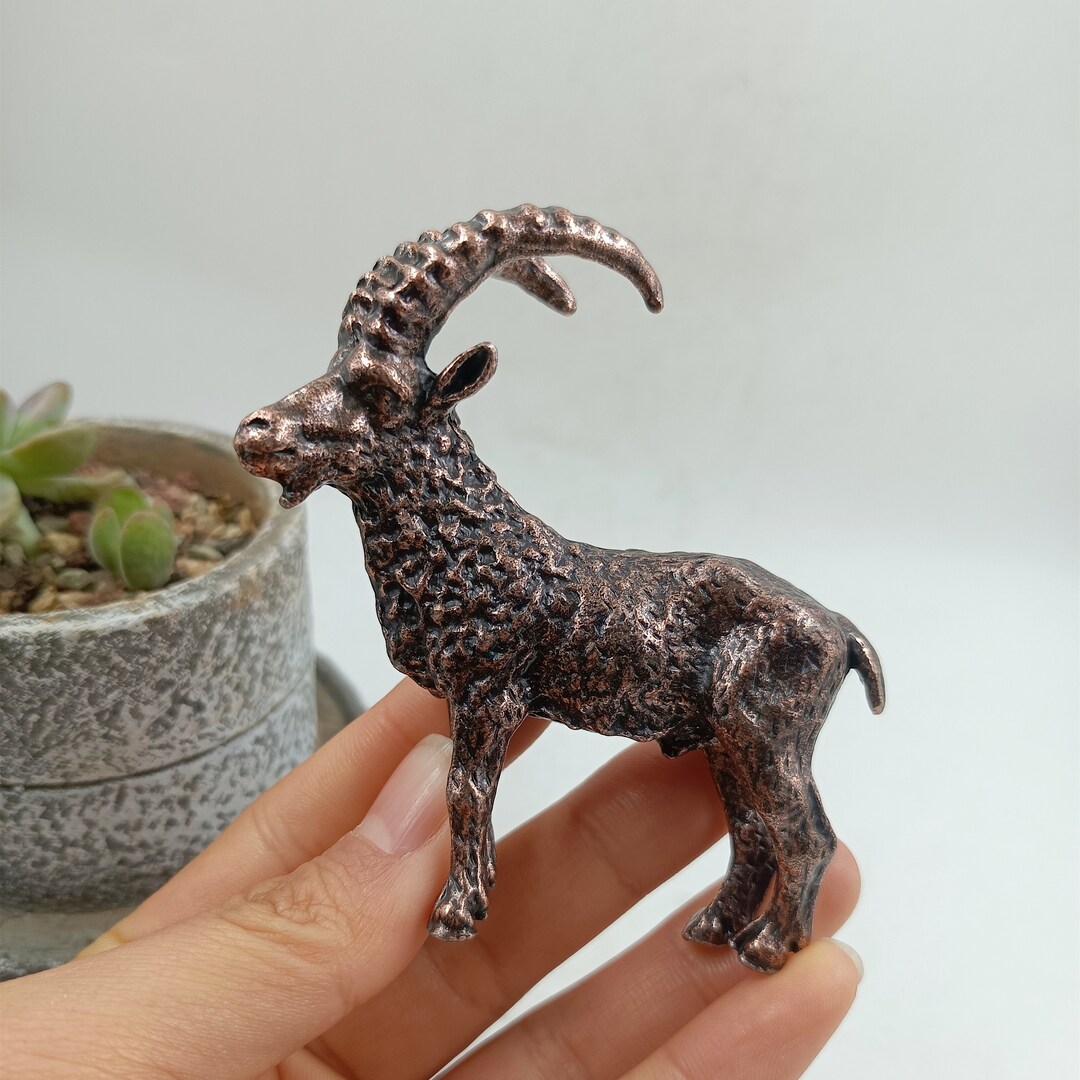 Pure Copper Brass Goat Crafts, Brass Art Sheep Animal Tabletop Art ...