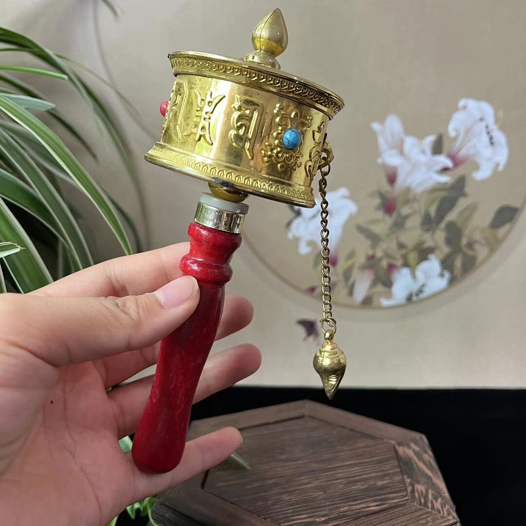 Tibetan Buddhist Handcrafted Prayer Wheel Wall Hanging Nepal Om Mani ...