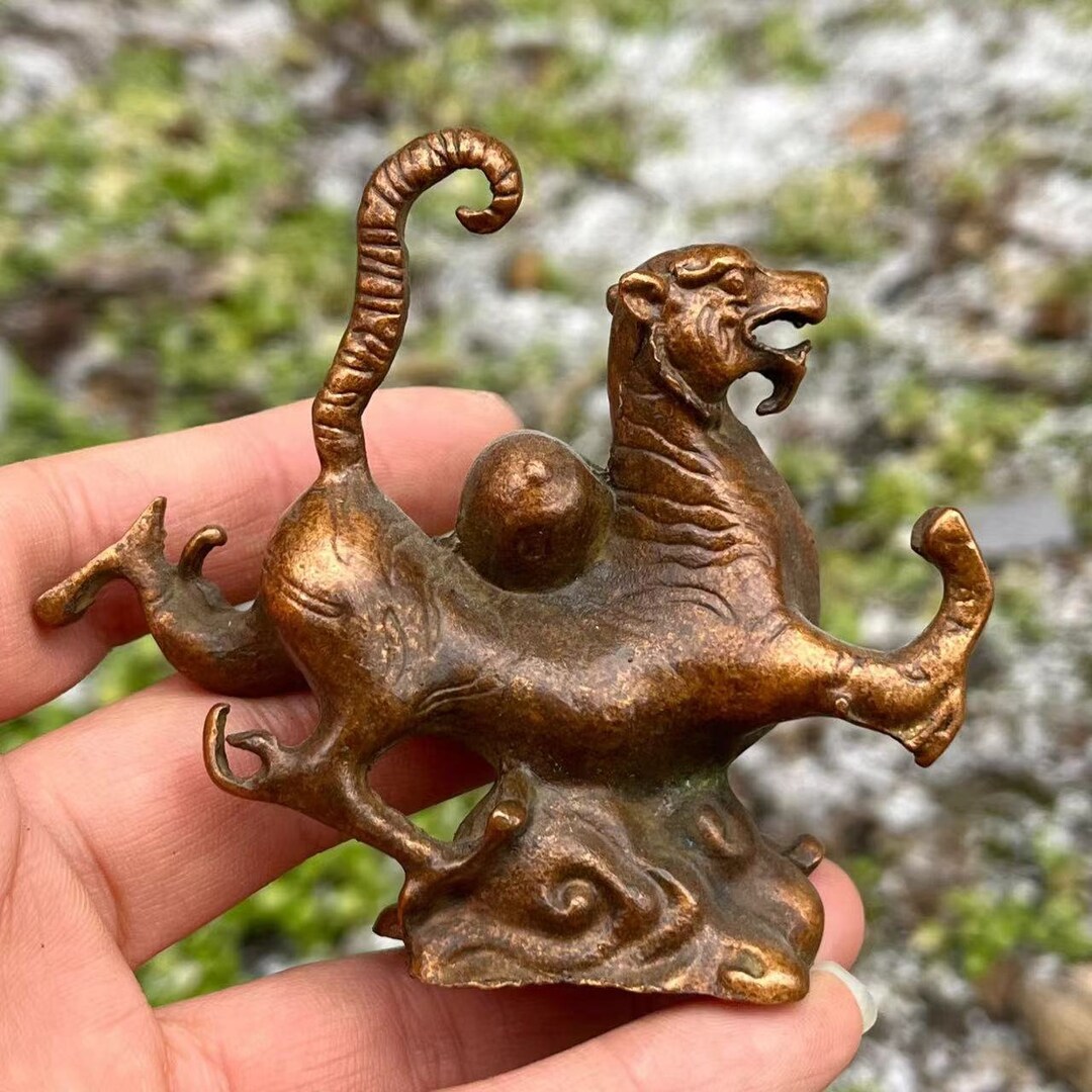 Brass Wildcat Mythical Beast Statue,wild Animal Sculpture Crafts ...