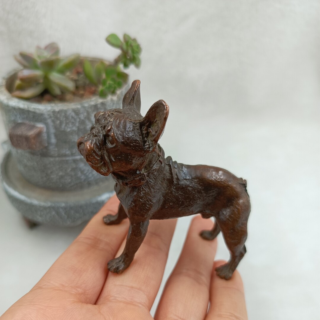 Antique Mini Copper Dog Solid Copper French Bulldog Statue - Etsy