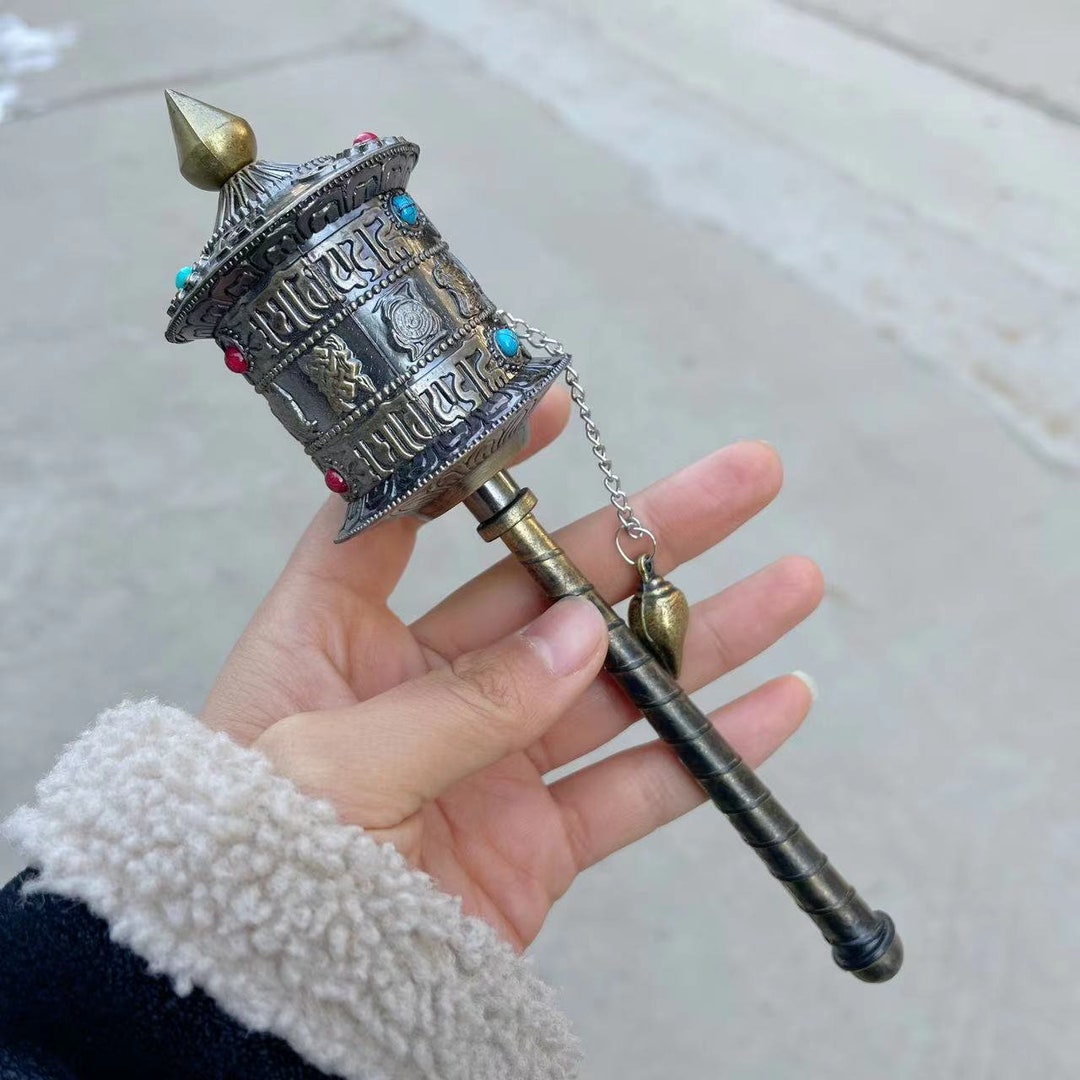 Tibetan Buddhist Handcrafted Prayer Wheel Wall Hanging Nepal Om Mani ...