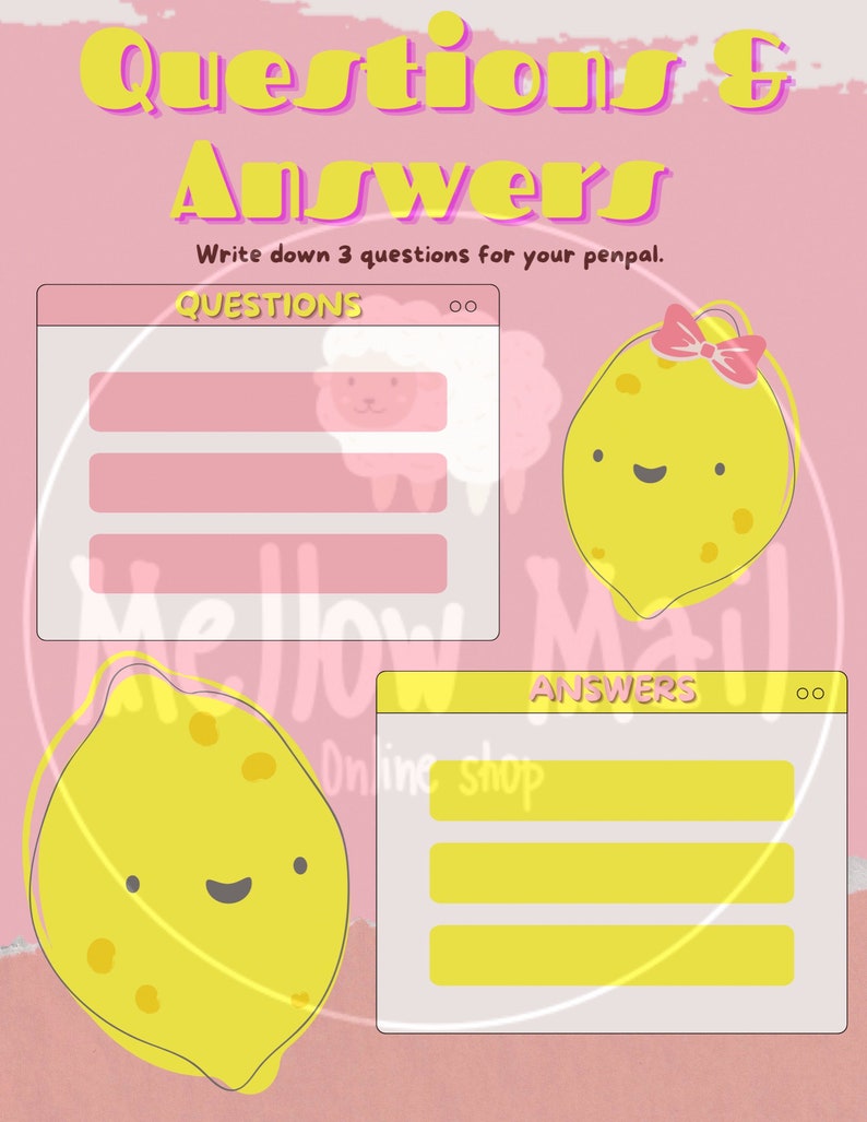 Pen Pal Letter Kit Printable Letter Templates Writing Etsy