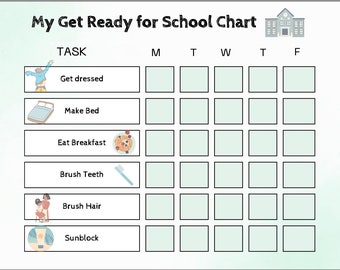 Daily Routine Chart, Printable Diagram to Support Steps, Get Ready for ...