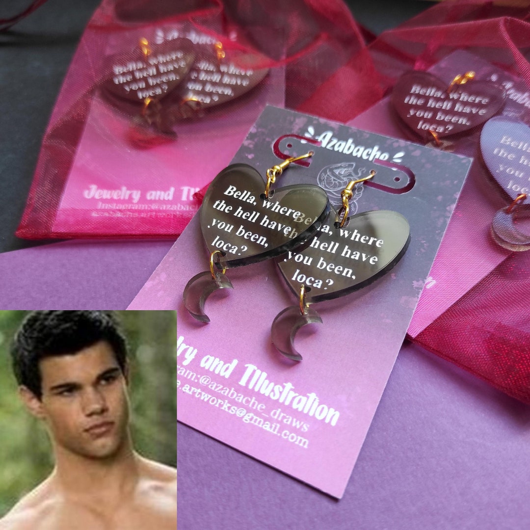 Team Jacob Acrylic Earrings: Twilight Bella Meme, Stainless Steel ...