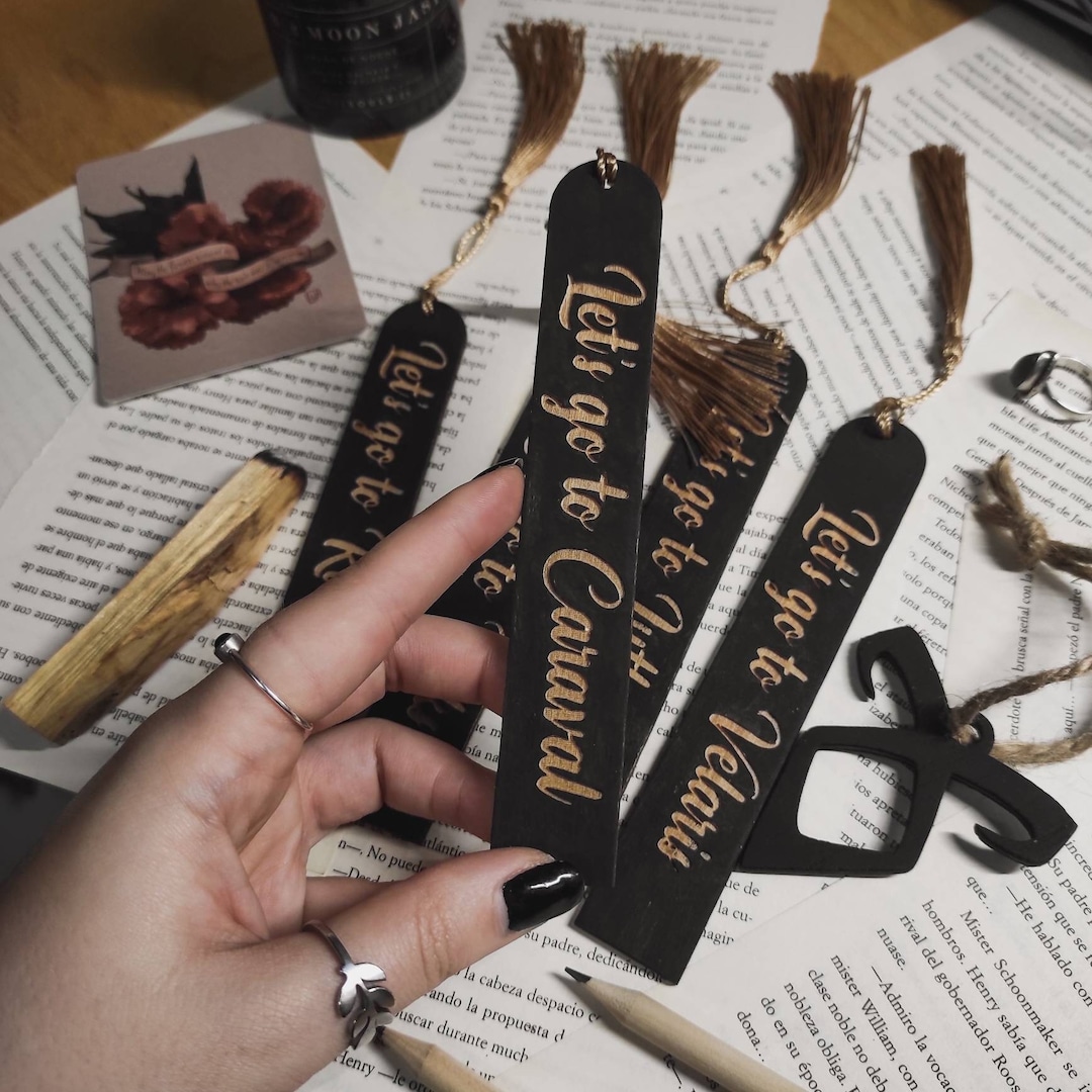 Caraval Bookmark: Handmade Spruce Wood With Golden Tassel - Etsy
