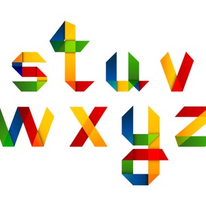 Origami Paper Alphabet Clipart, Folding Paper Alphabet Vector Png Eps ...