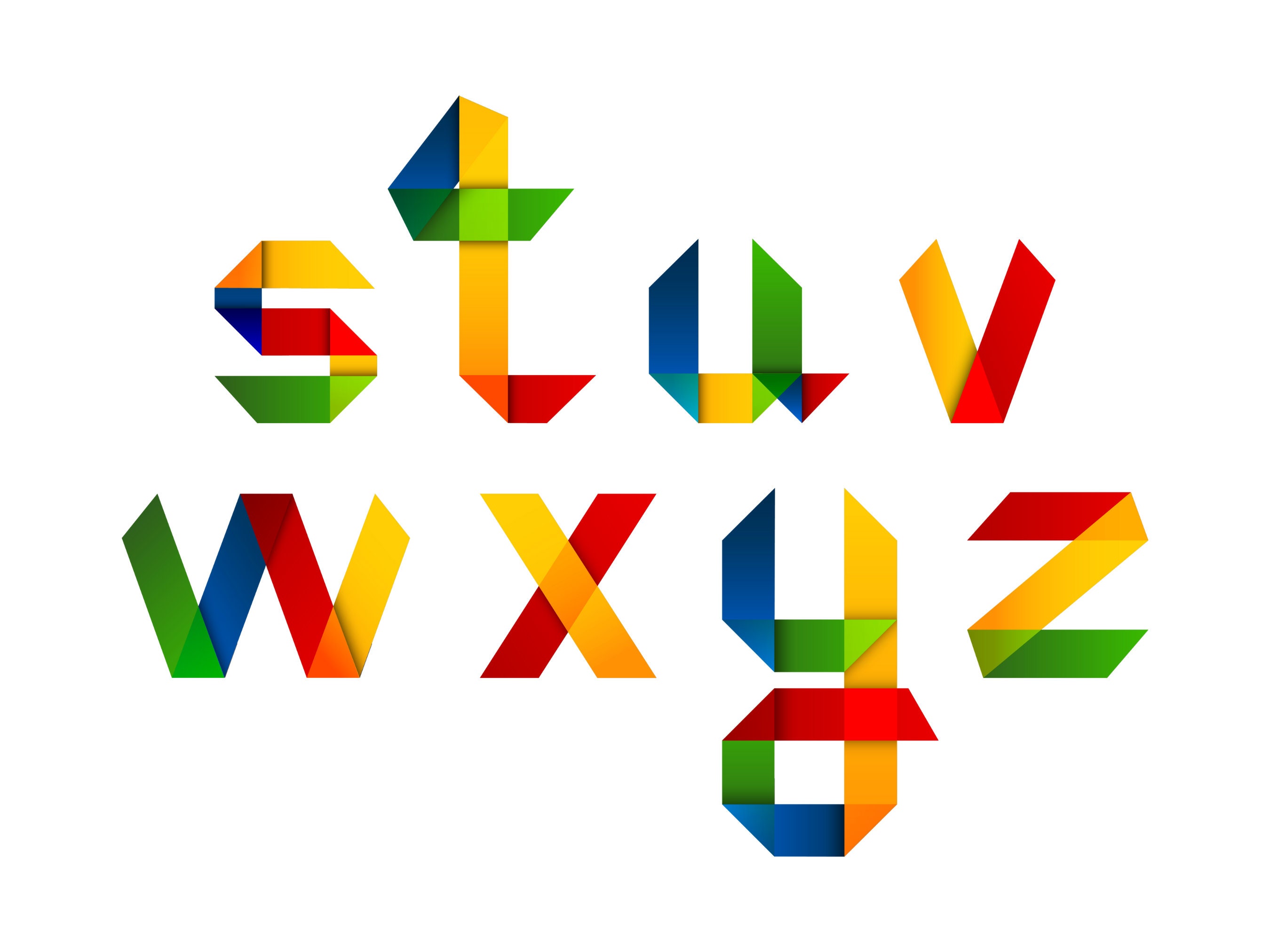 Origami Paper Alphabet Clipart, Folding Paper Alphabet Vector Png Eps ...