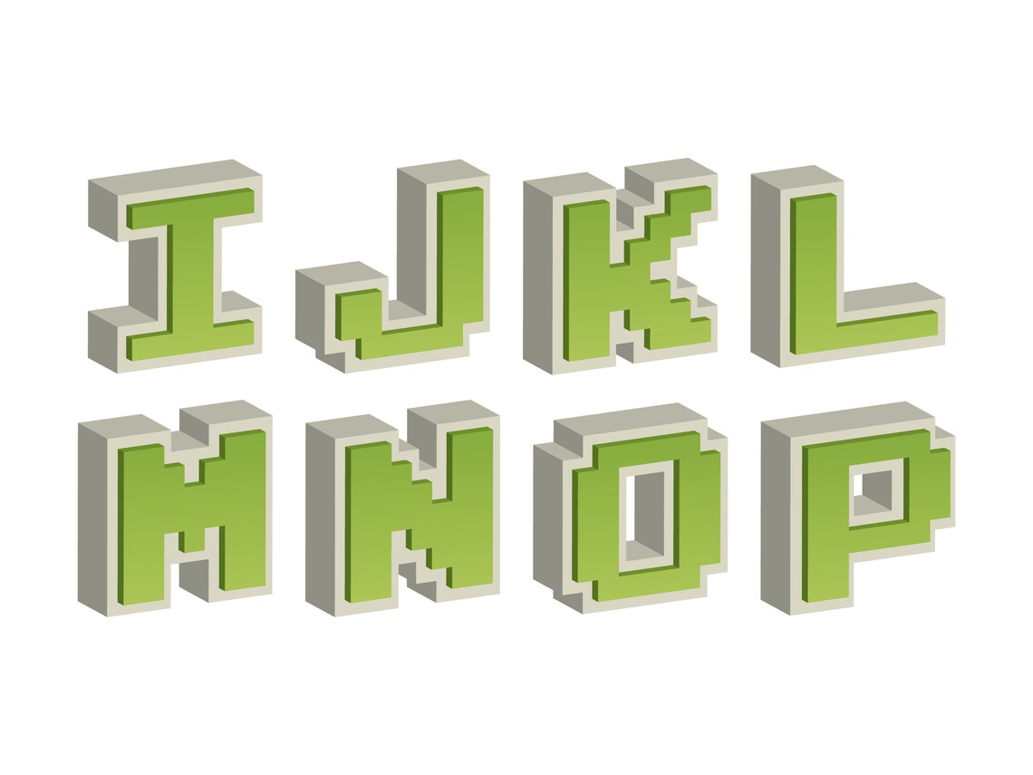 Arcade Alphabet Clipart, Pixel Alphabet Vector Png Eps Ai, Arcade Pixel ...