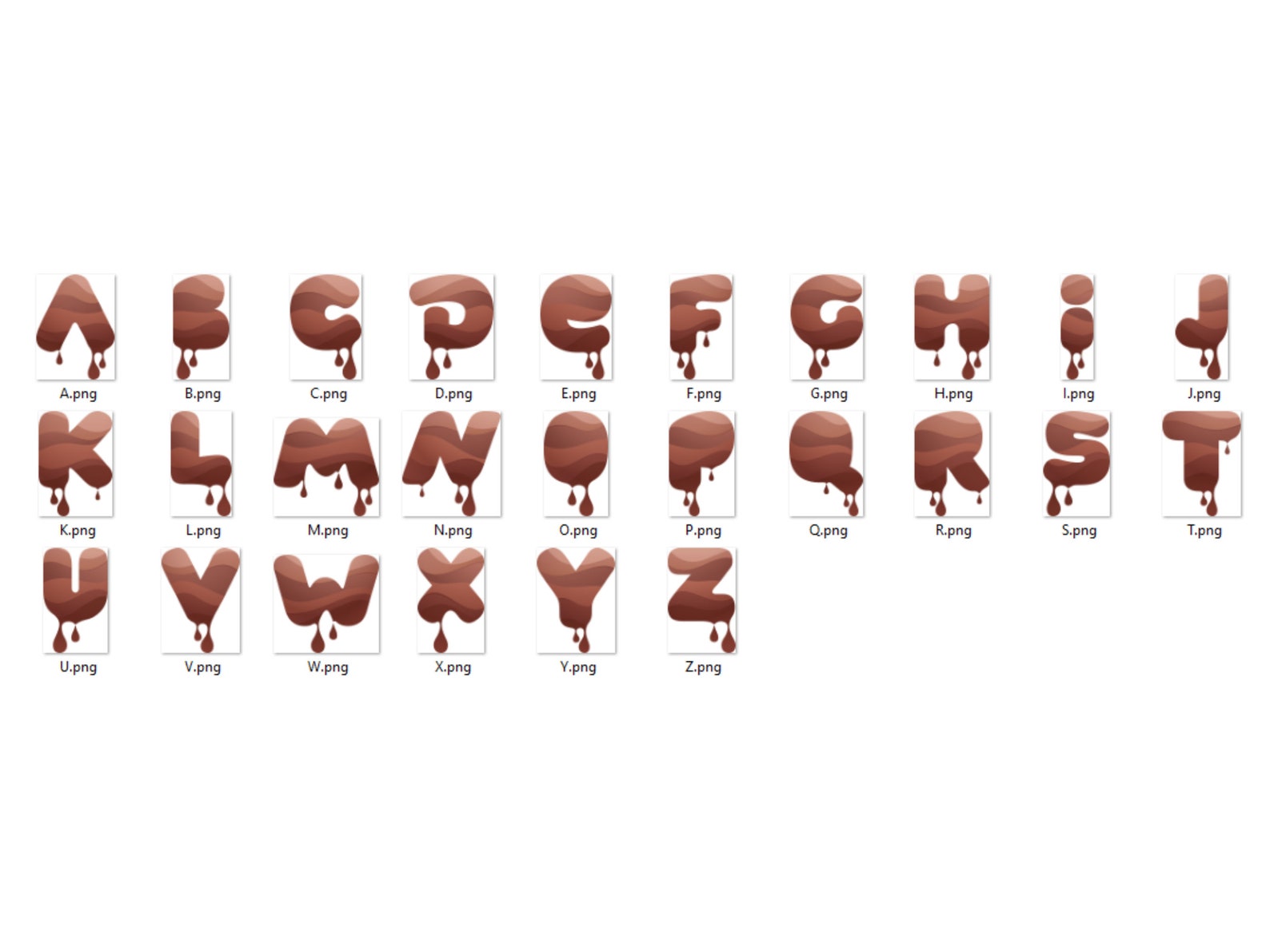 Dripping Chocolate Alphabet Clipart, Chocolate Alphabet Vector Png Svg ...
