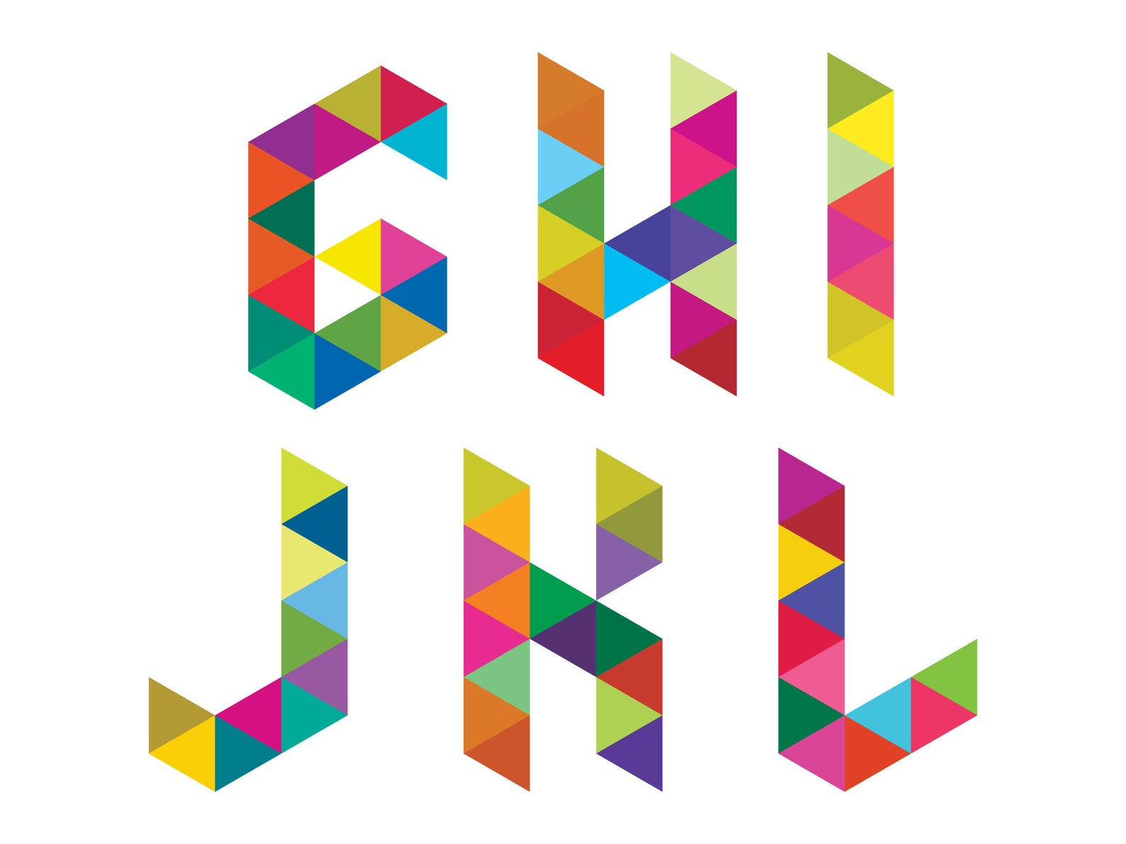 Triangle Colorful Alphabet Clipart, Geometric Alphabet Vector Png Svg ...