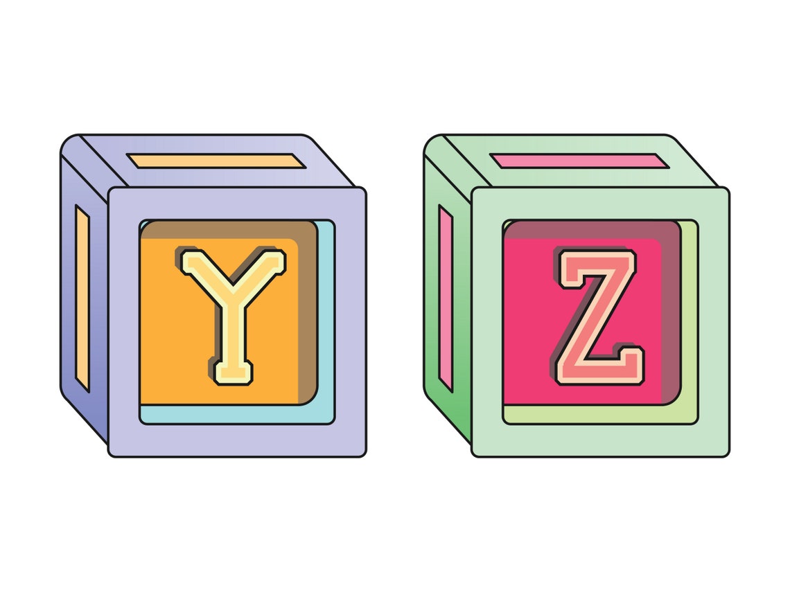 Colorful Baby Blocks Alphabet Clipart, Toy Blocks Alphabet Vector Png ...