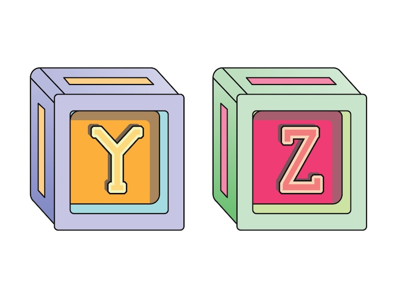 Colorful Baby Blocks Alphabet Clipart, Toy Blocks Alphabet Vector Png ...