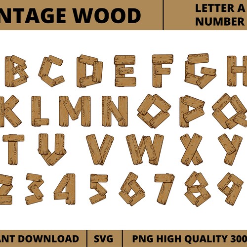 Wood Alphabet Svg Plank Alphabet Svg Wood Font Letters and - Etsy