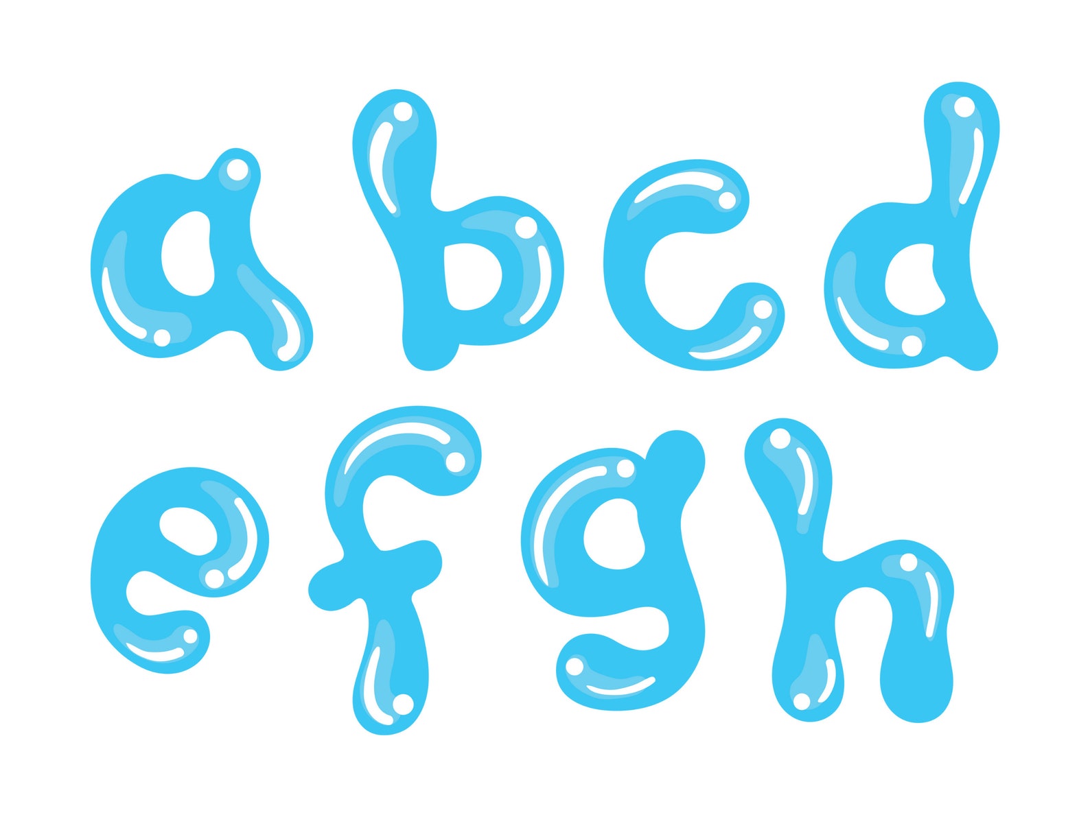 Water Alphabet Clipart, Water Splash Alphabet Vector Png Svg Eps Ai ...