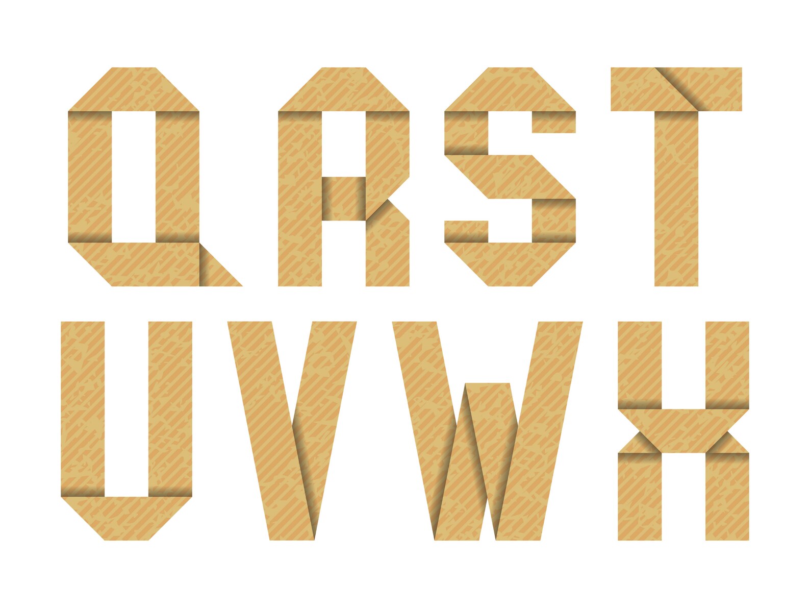 Old Paper Origami Alphabet Clipart Folding Paper Alphabet - Etsy