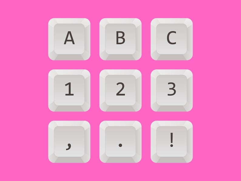 White Keyboard Alphabet, Keycaps Alphabet Vector Png Svg Eps Ai, Key ...