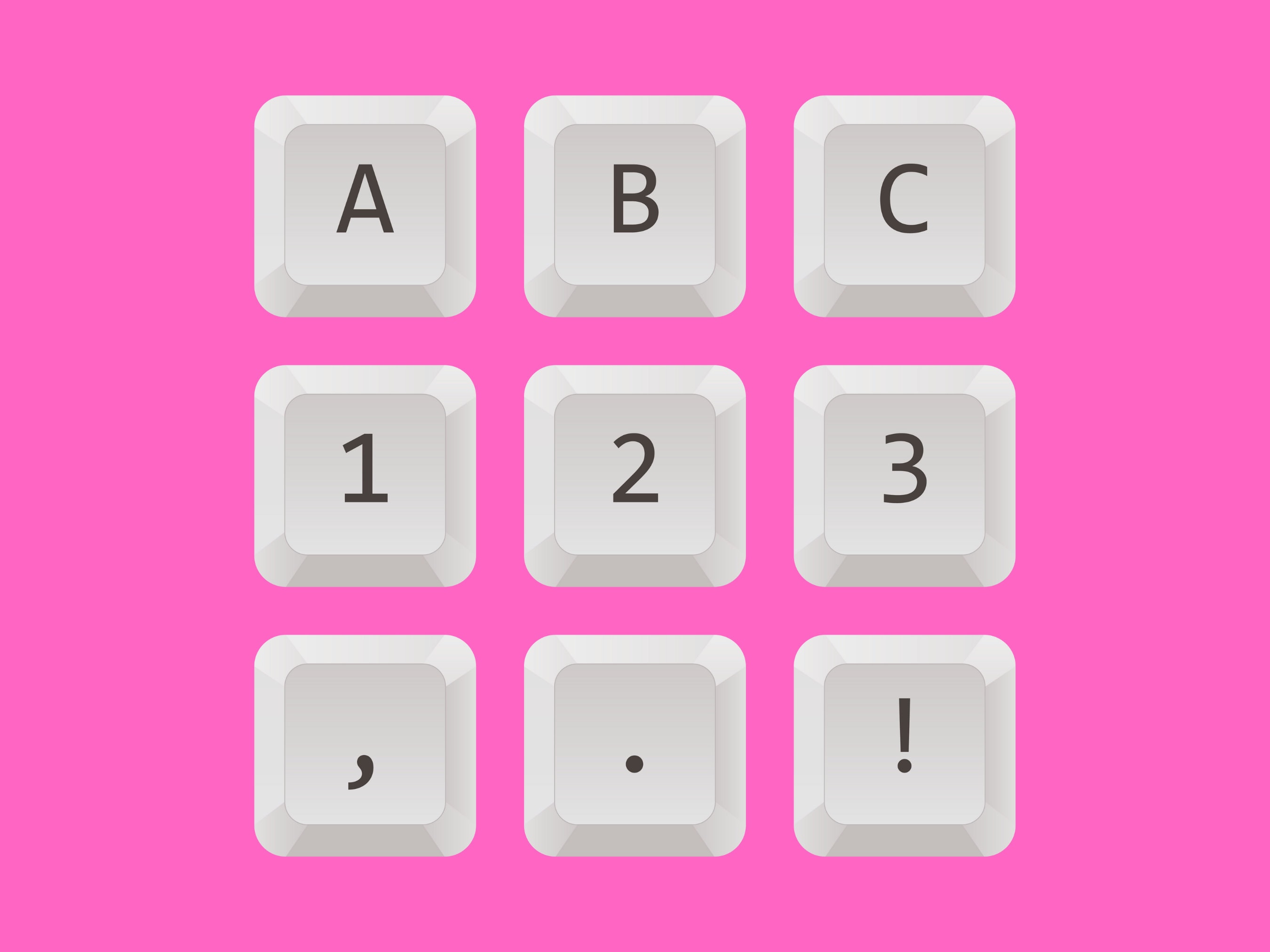 White Keyboard Alphabet, Keycaps Alphabet Vector Png Svg Eps Ai, Key ...