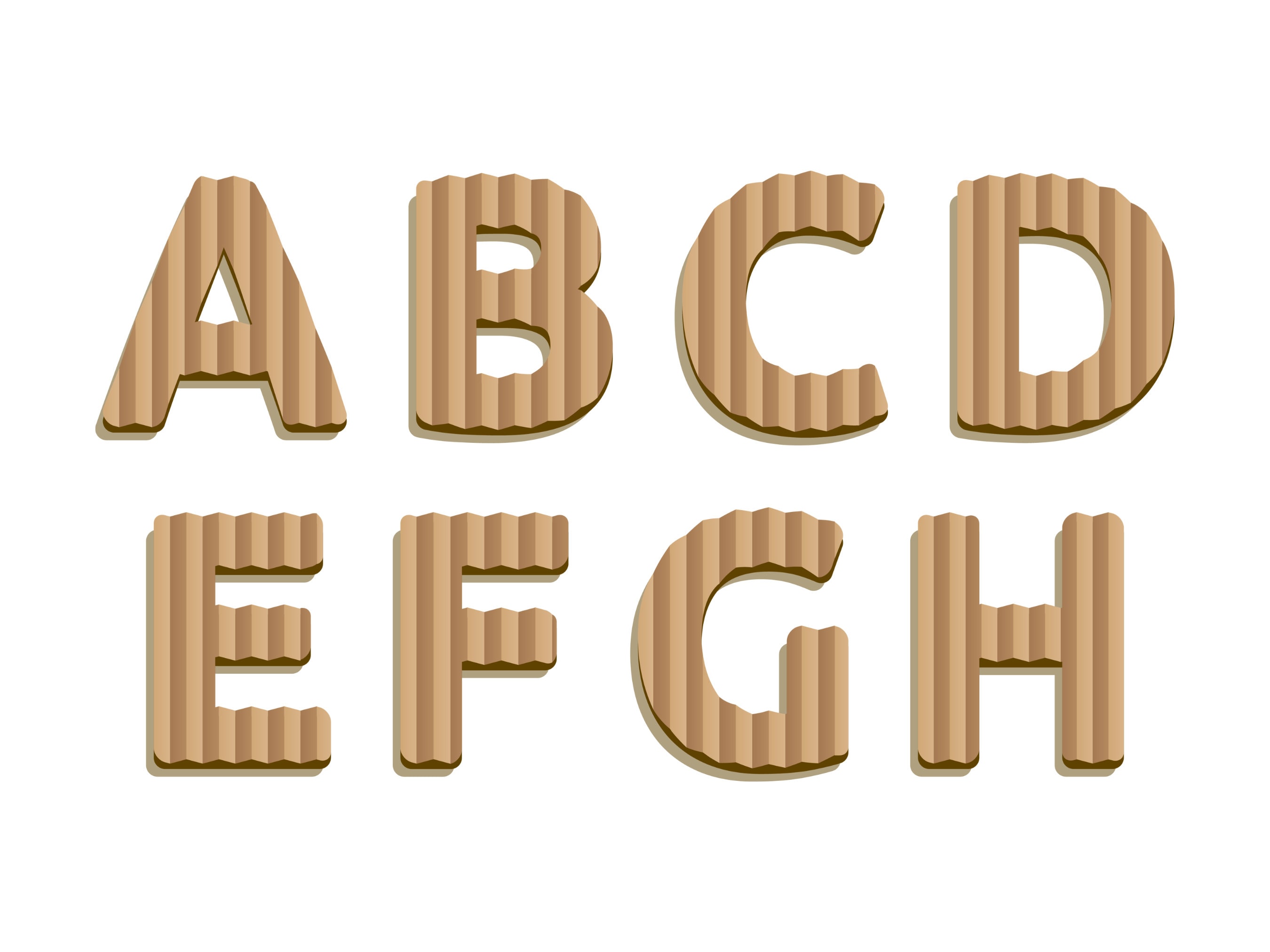 Cardboard Alphabet Clipart, Craft Alphabet Vector Png Svg Eps Ai, Beige ...