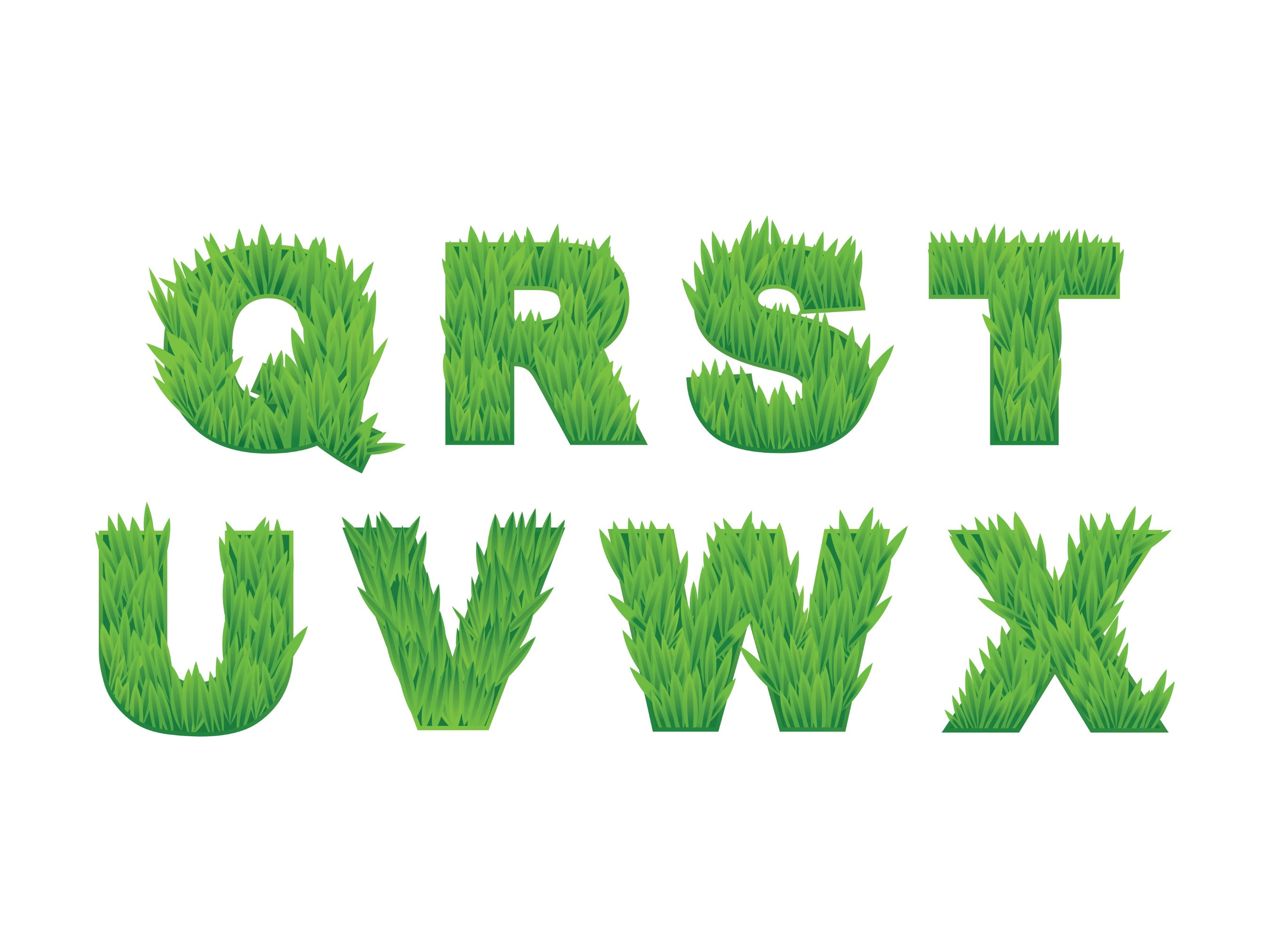 Grass Alphabet Clipart, Field Alphabet Png Svg Eps Ai, Plant Font ...