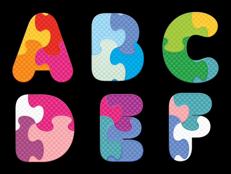 Creative Colorful Alphabet Clipart, Colorful Alphabet Vector Png Svg ...
