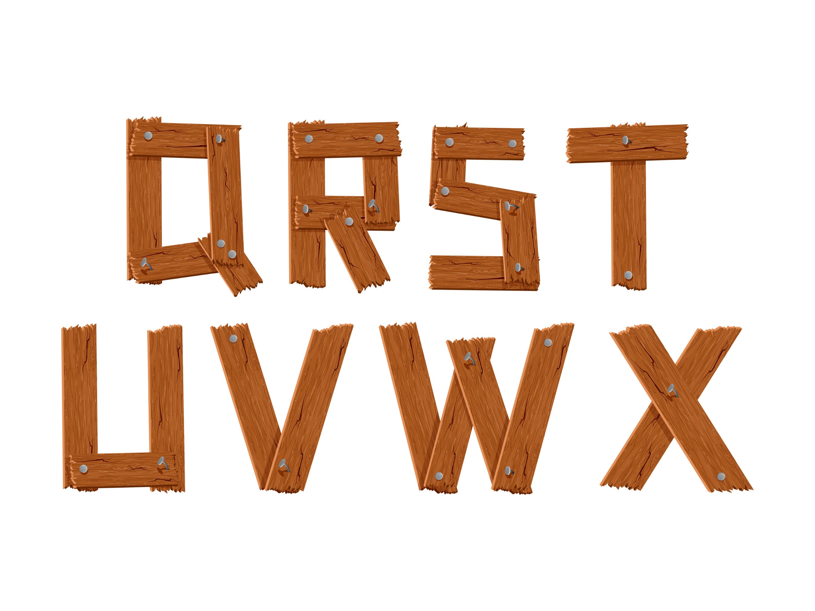 Wood Board Alphabet Clipart, Wood Alphabet Vector Png Svg Eps Ai, Wood ...
