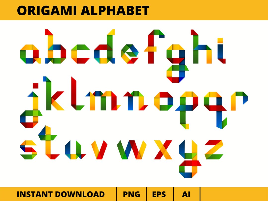 Origami Paper Alphabet Clipart, Folding Paper Alphabet Vector Png Eps ...