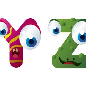 Funny Monster Alphabet Clipart, Cute Monster Alphabet Vector Png Svg ...