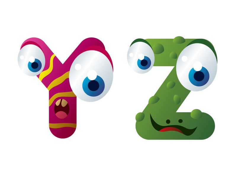 Funny Monster Alphabet Clipart, Cute Monster Alphabet Vector Png Svg ...