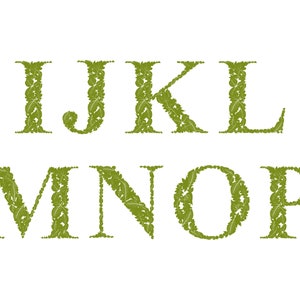 Green Leaves Alphabet Clipart, Leaf Alphabet Png Svg Eps Ai, Leaf Font ...