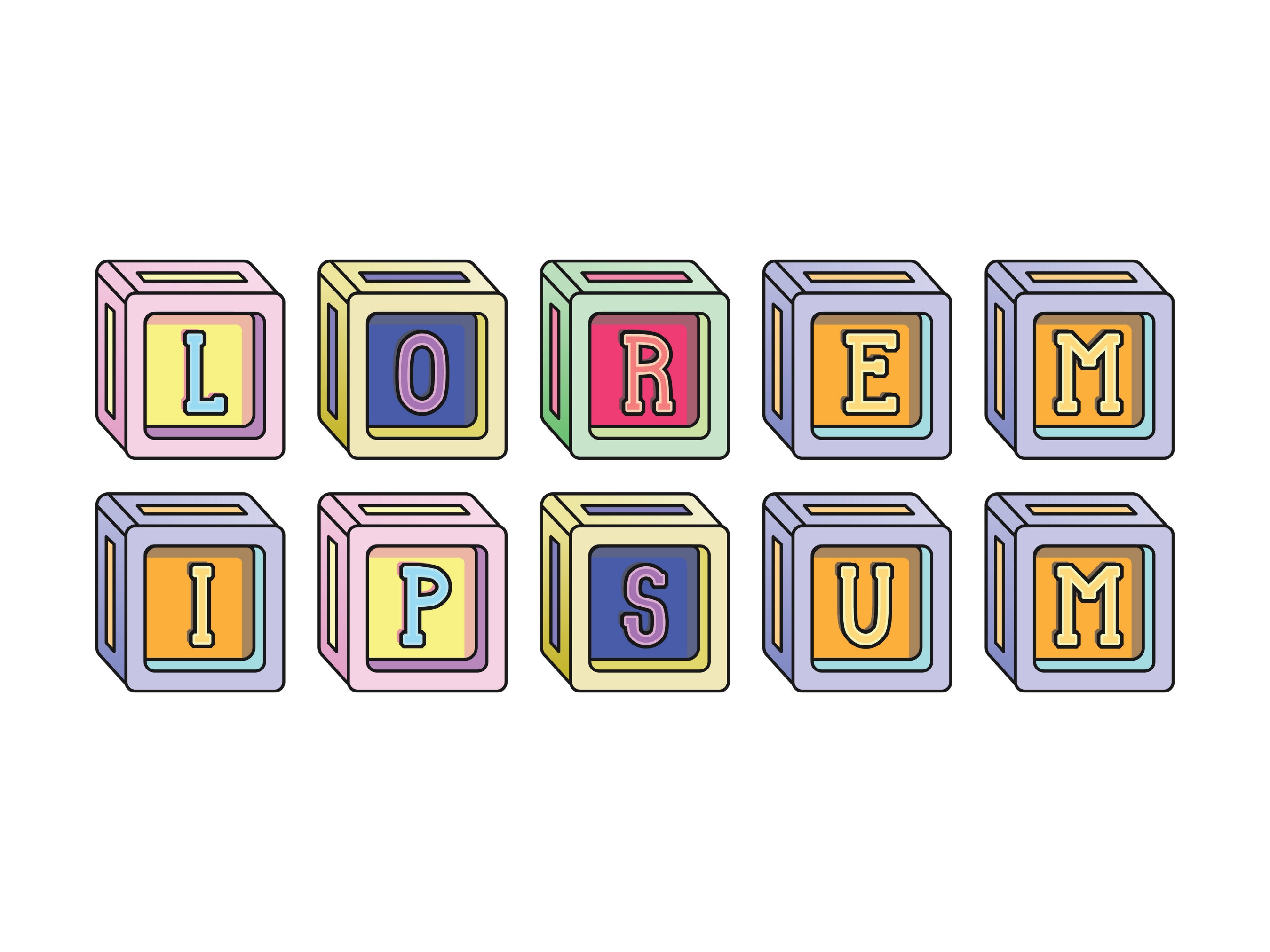 Colorful Baby Blocks Alphabet Clipart, Toy Blocks Alphabet Vector Png ...