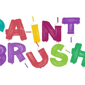 Colored Paint Brush Alphabet Clipart, Paint Brush Alphabet Vector Png ...