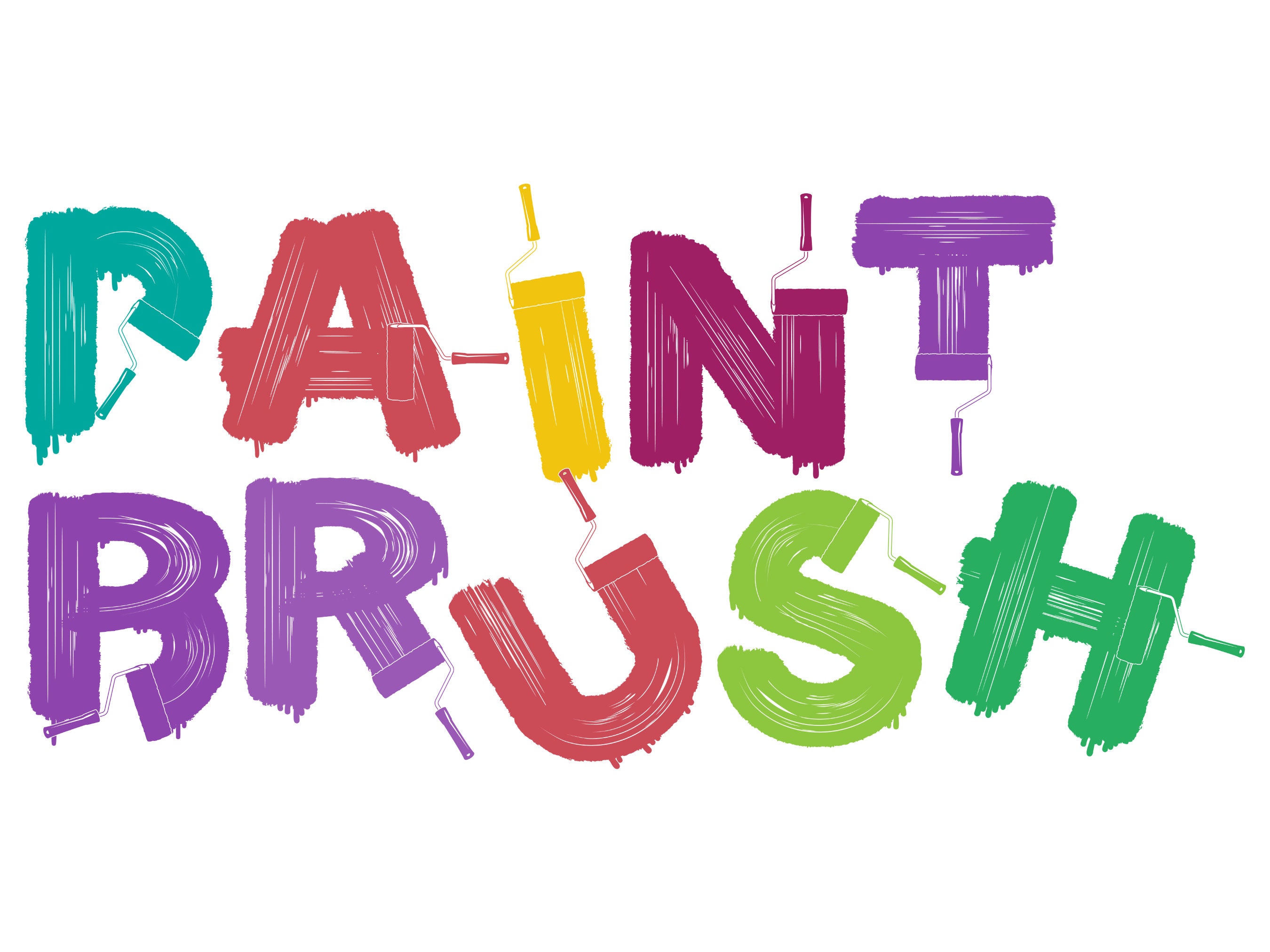 Colored Paint Brush Alphabet Clipart, Paint Brush Alphabet Vector Png ...