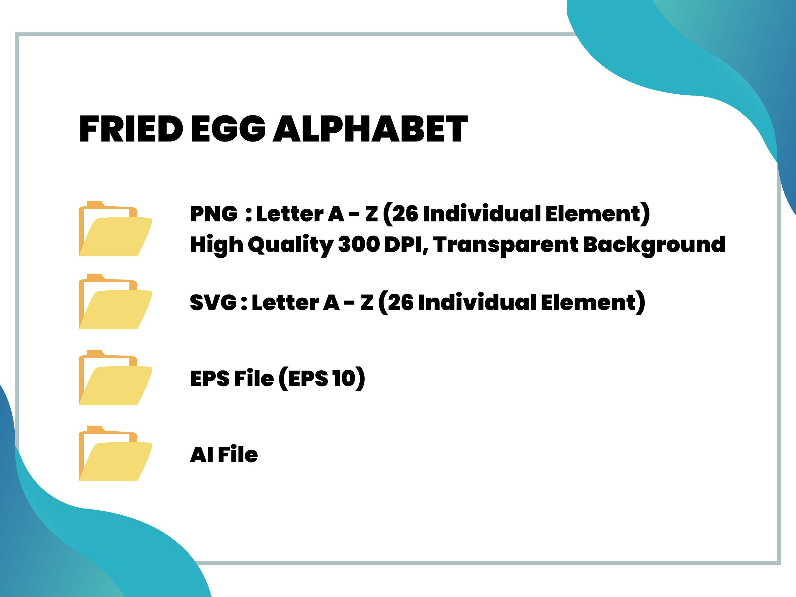 Fried Egg Alphabet Clipart, Sunny Side Alphabet Vector Png Svg Eps Ai ...