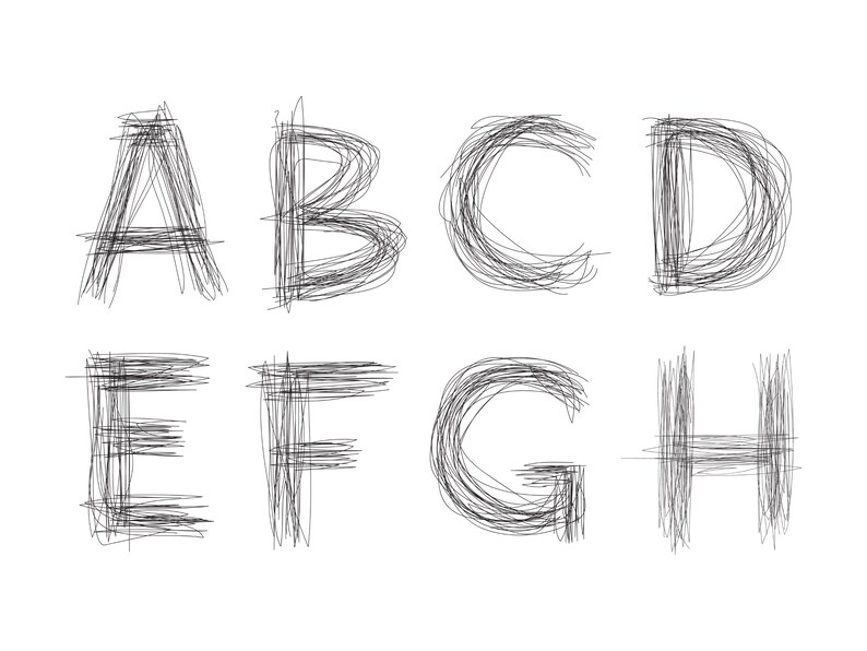 Hand Drawn Sketch Alphabet Clipart Sketch Alphabet Vector Png - Etsy