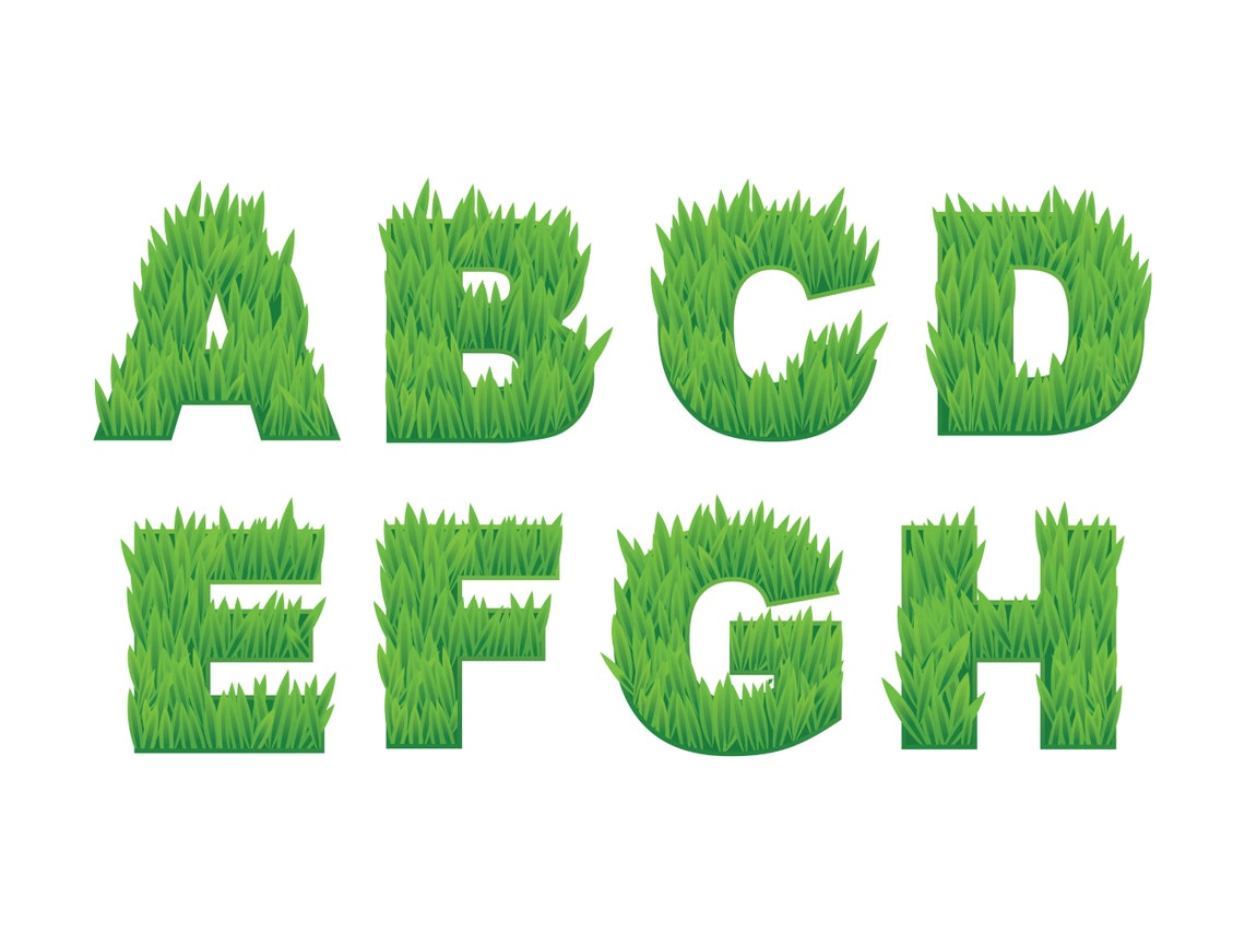 Grass Alphabet Clipart, Field Alphabet Png Svg Eps Ai, Plant Font ...