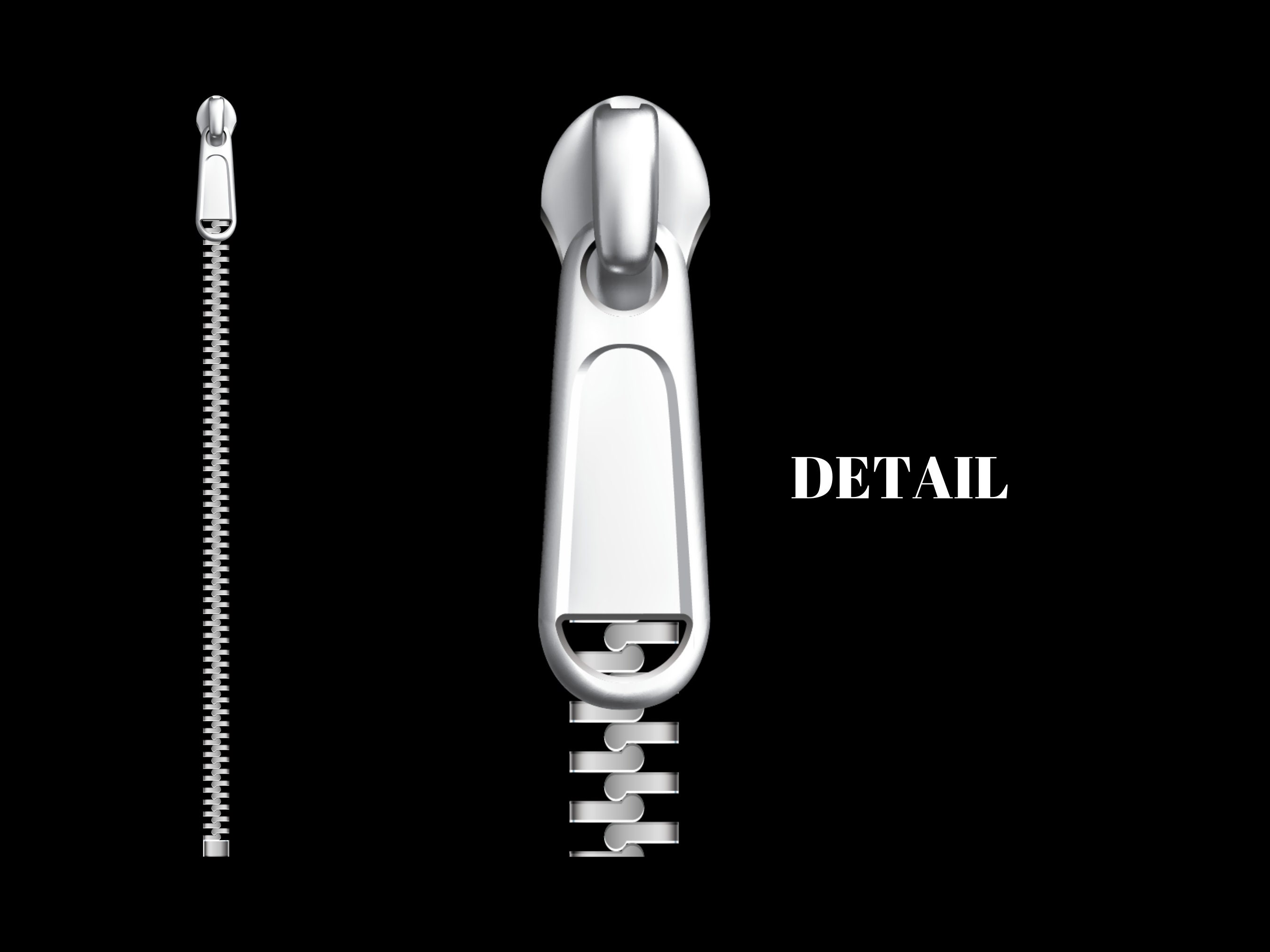 Zipper Clipart, Metal Zipper Vector Png Svg Eps Ai, Gold Zipper Cut ...