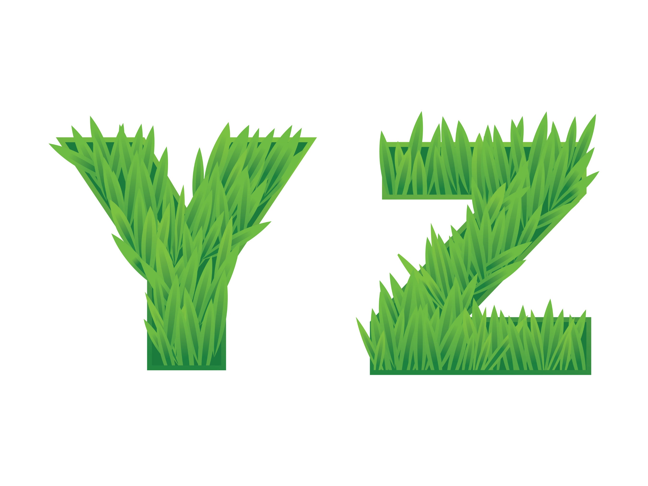 Grass Alphabet Clipart, Field Alphabet Png Svg Eps Ai, Plant Font ...