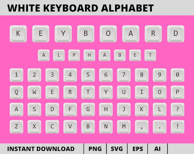 Keyboard Letters Clipart Set Alphabet, Computer, Image, Printable ...