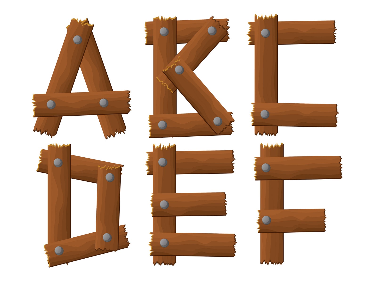 Wood Board Alphabet Clipart, Wood Alphabet Vector Png Svg Eps Ai, Wood ...