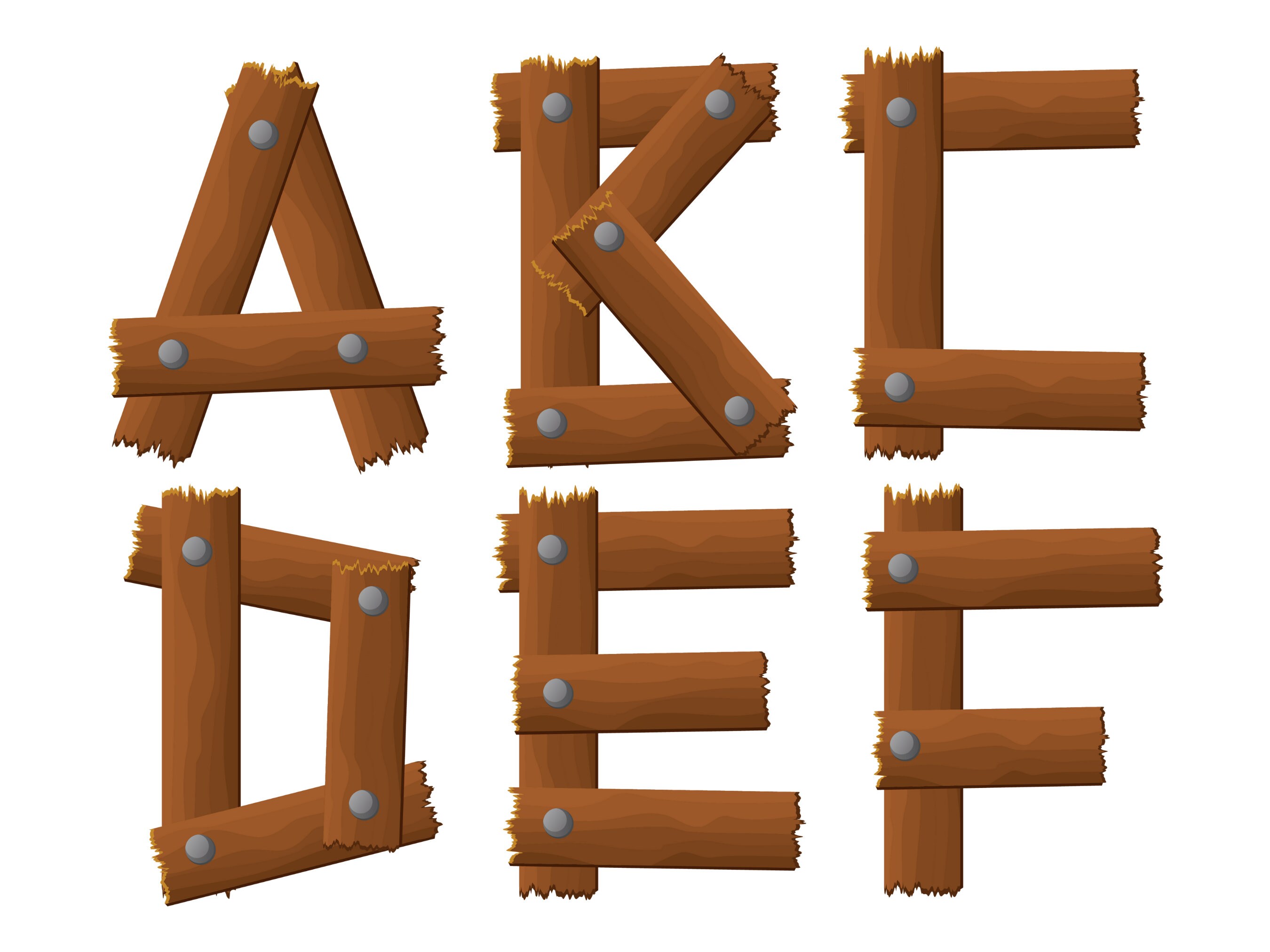 Wood Board Alphabet Clipart, Wood Alphabet Vector Png Svg Eps Ai, Wood ...