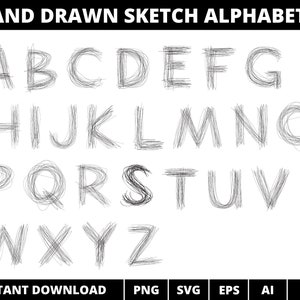 Hand Drawn Sketch Alphabet Clipart Sketch Alphabet Vector Png - Etsy