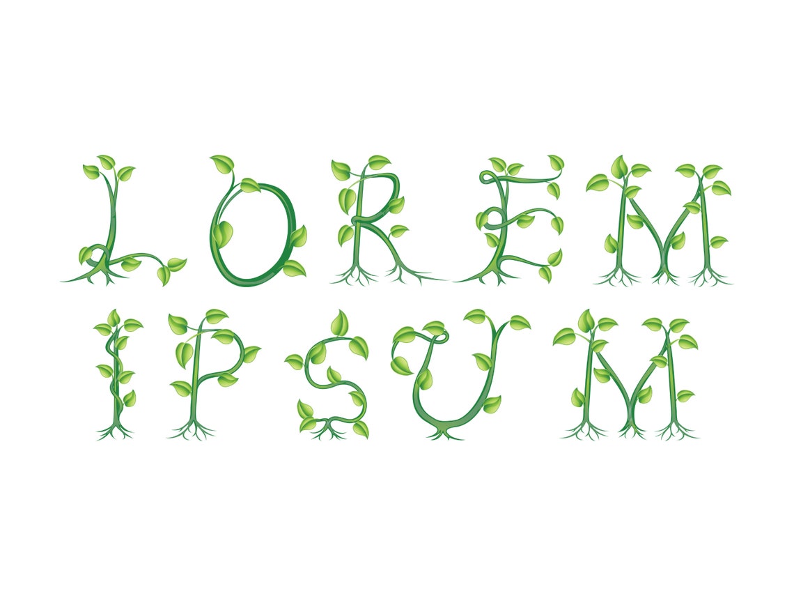 Plant Alphabet Clipart, Botanical Alphabet Vector Png Svg Eps Ai ...