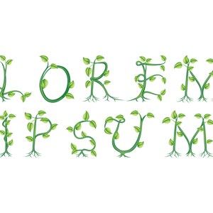 Plant Alphabet Clipart, Botanical Alphabet Vector Png Svg Eps Ai ...