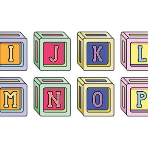 Colorful Baby Blocks Alphabet Clipart, Toy Blocks Alphabet Vector Png ...