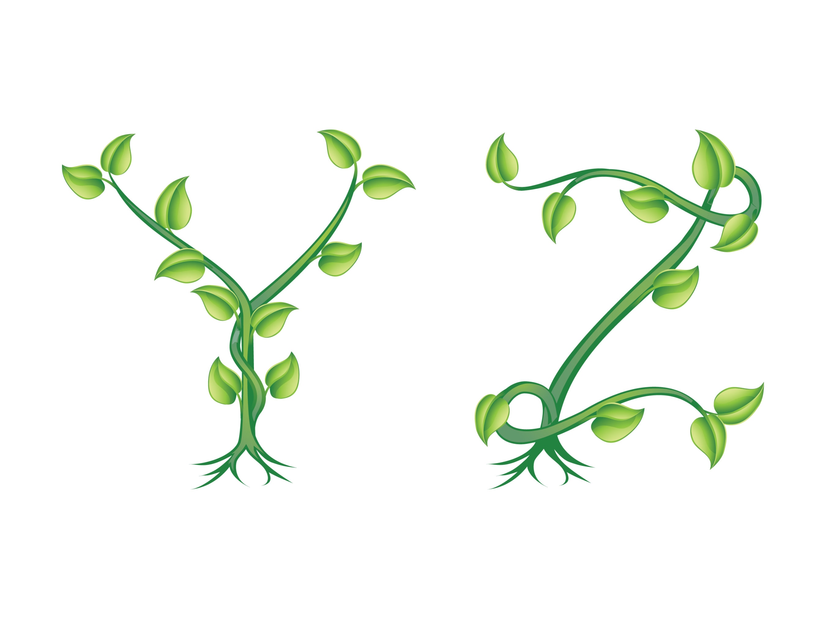 Plant Alphabet Clipart, Botanical Alphabet Vector Png Svg Eps Ai ...