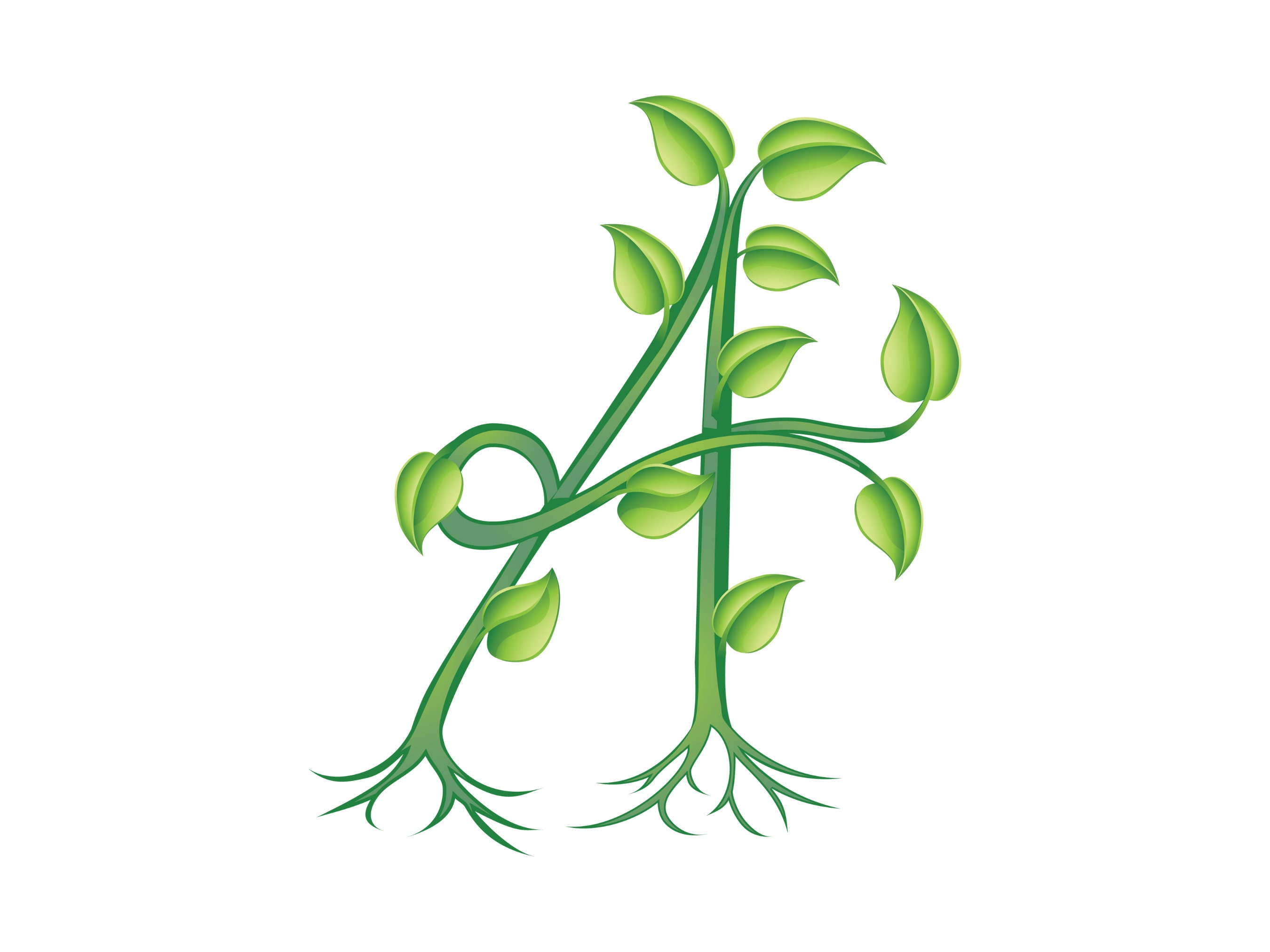 Plant Alphabet Clipart, Botanical Alphabet Vector Png Svg Eps Ai ...