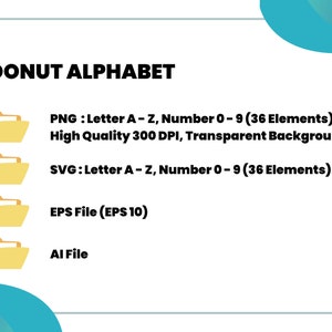 Donut Alphabet Clipart, Cookies Alphabet Vector Png Svg Eps Ai, Bakery ...